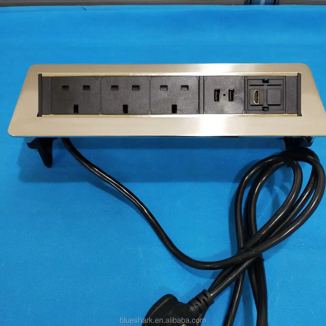Horizontal Hydraulic Pop Up Uk Power Outlet Desk Socket With Usb Port ...