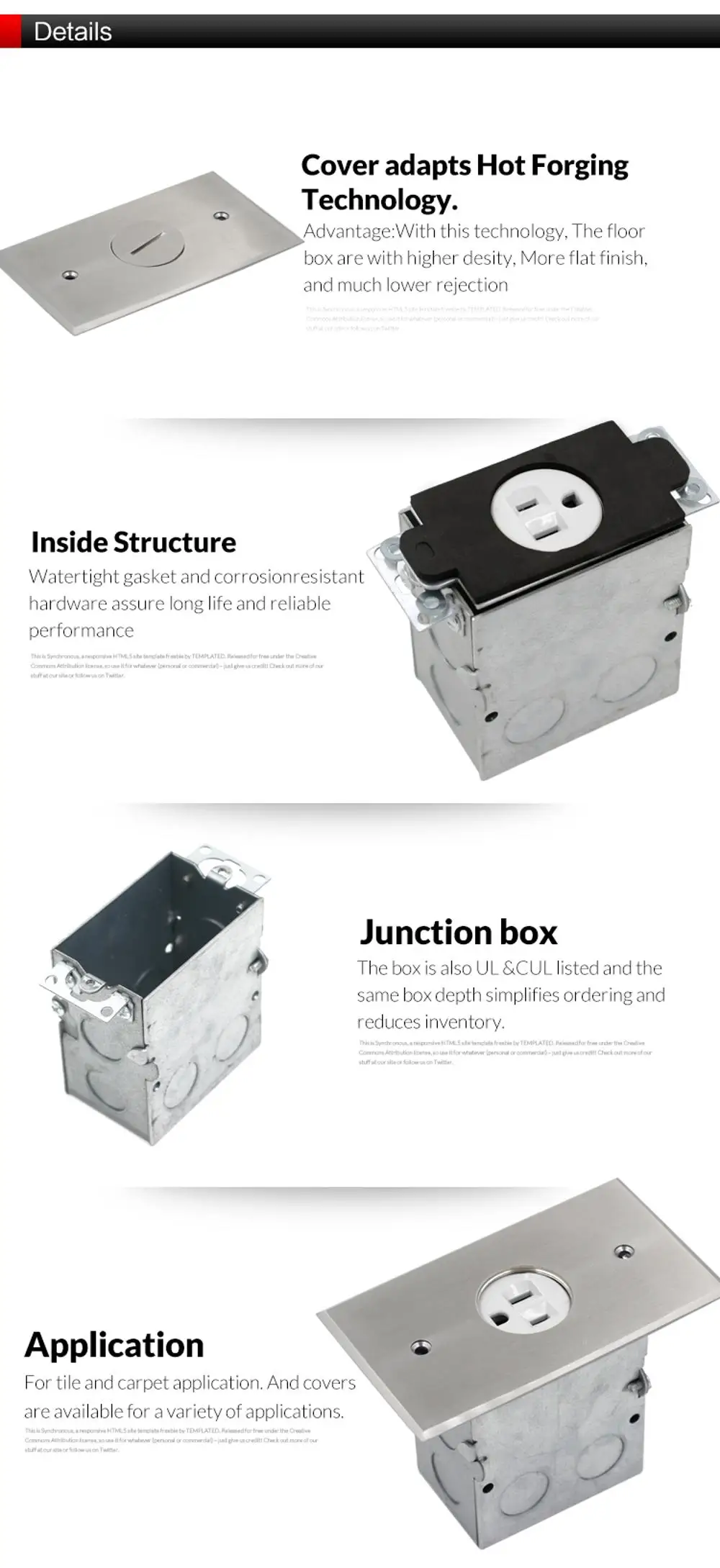 Rectangular Floor Box Cover Assembly With Ul Listed - Buy Floor Box ...