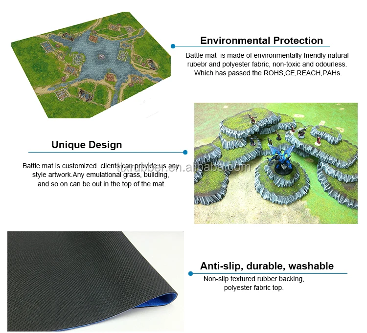 Rubber Table Top Mat For War Game Battle Mat,4x4/4x6 Rubber Wargame ...