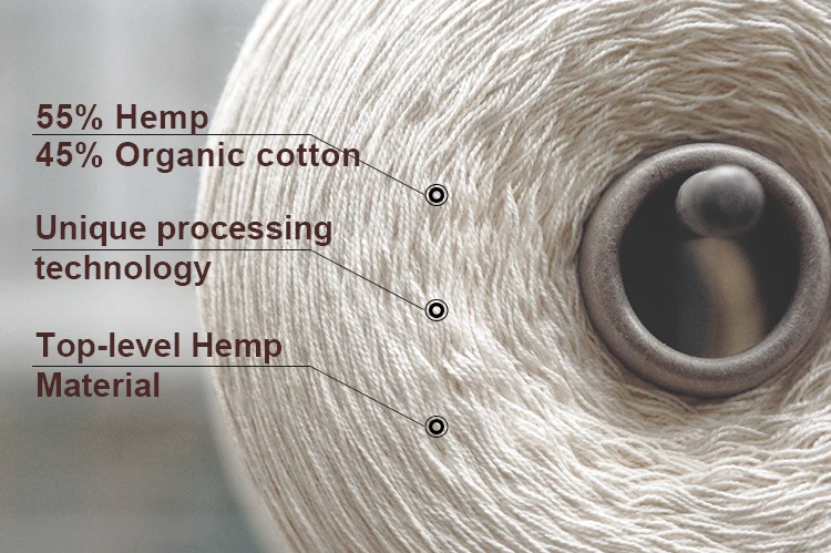 55% Hemp/45% Organic Cotton Yarn 30S - Sustainable & Versatile