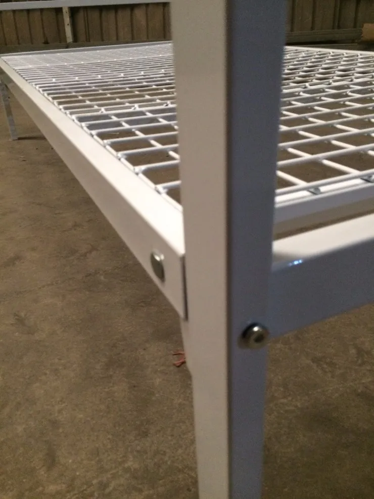 Heavy Duty Iron Mesh Bed Base White Color Metal Single Steel Bed Y ...