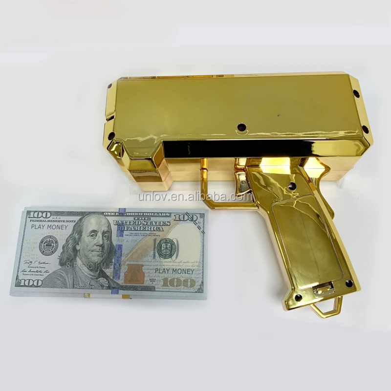 Custom Money Box Gold Gun Toy For Cash,Shooting Game Toy Super Money ...