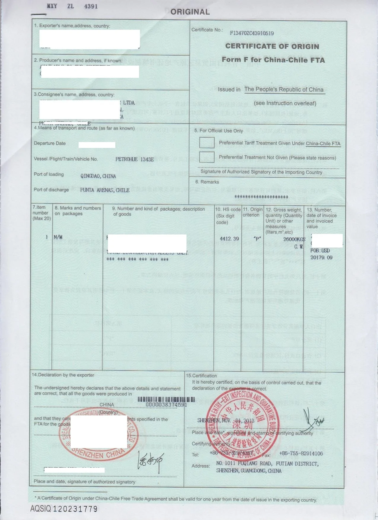 Generalized System Of Preferences Certificate Of Origin (combined ...