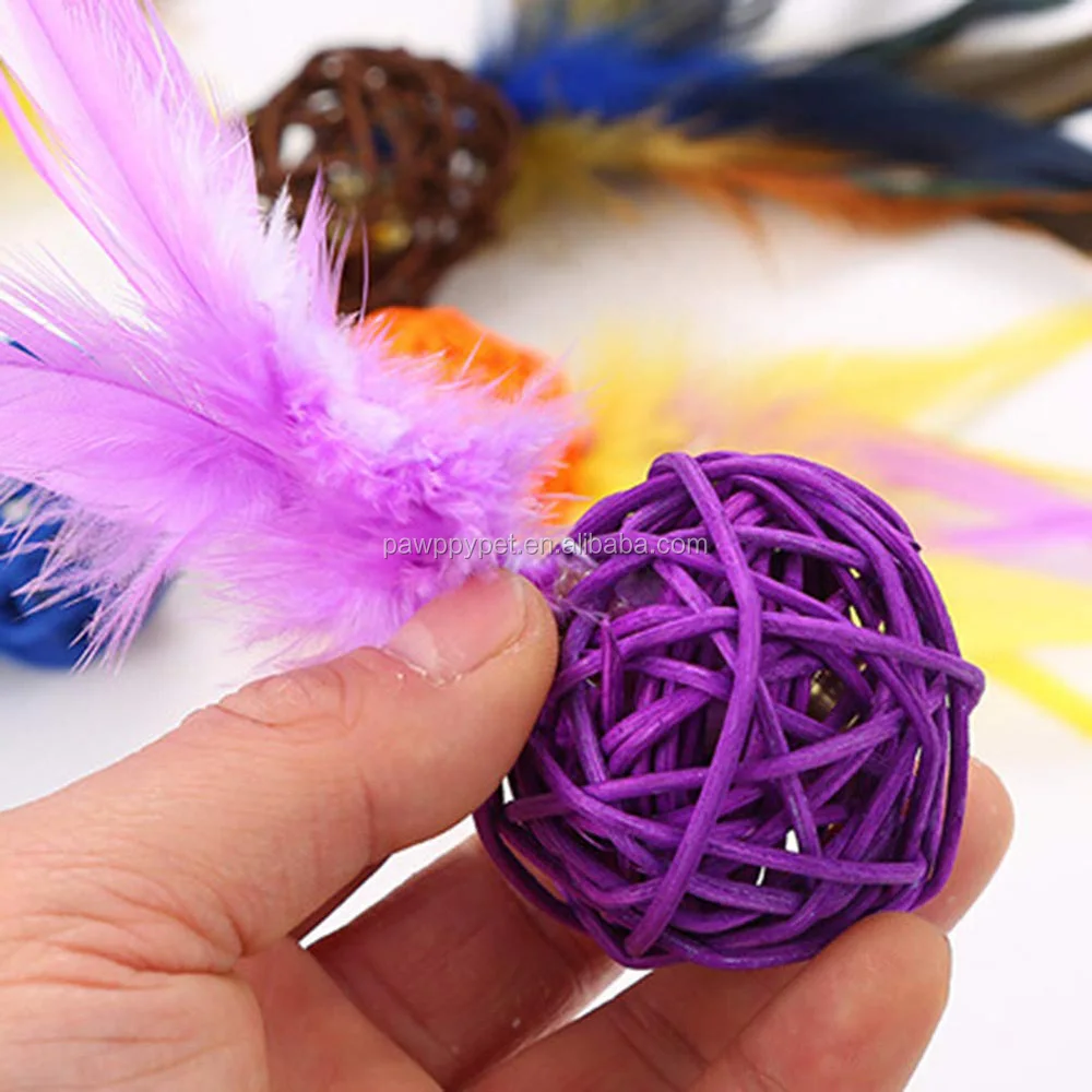 Cat Catch Chewing Toys,Pet Kitten Kitten Plush Play Toy Colorful Rattan ...