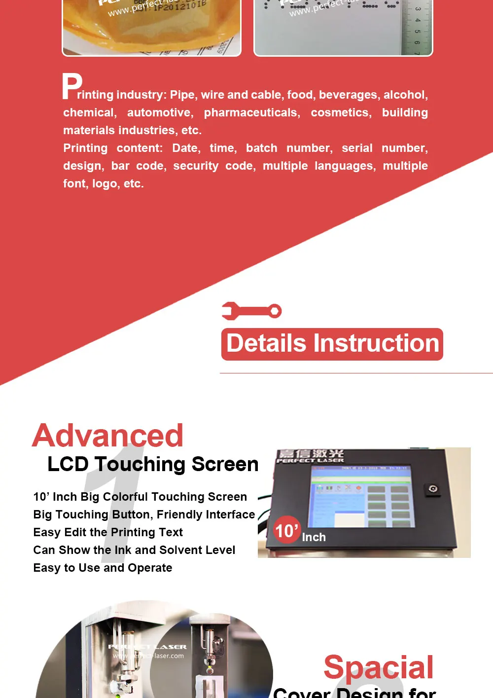 Printing Machine Continuous Expiry Date Batch Code Inkjet Printer ...