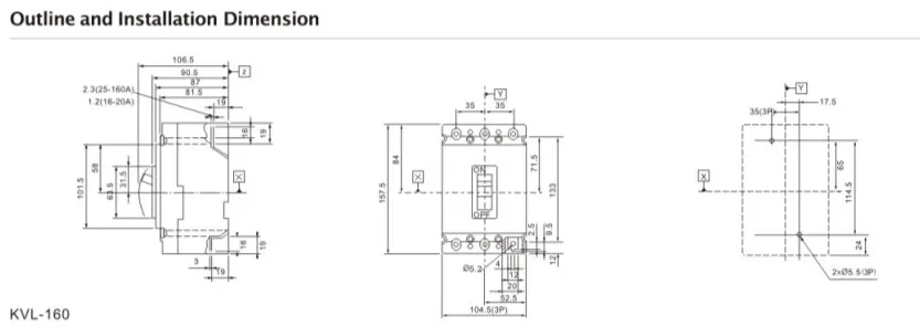 Siemens VL Series Electrical Mccb Circuit Breaker - 3P