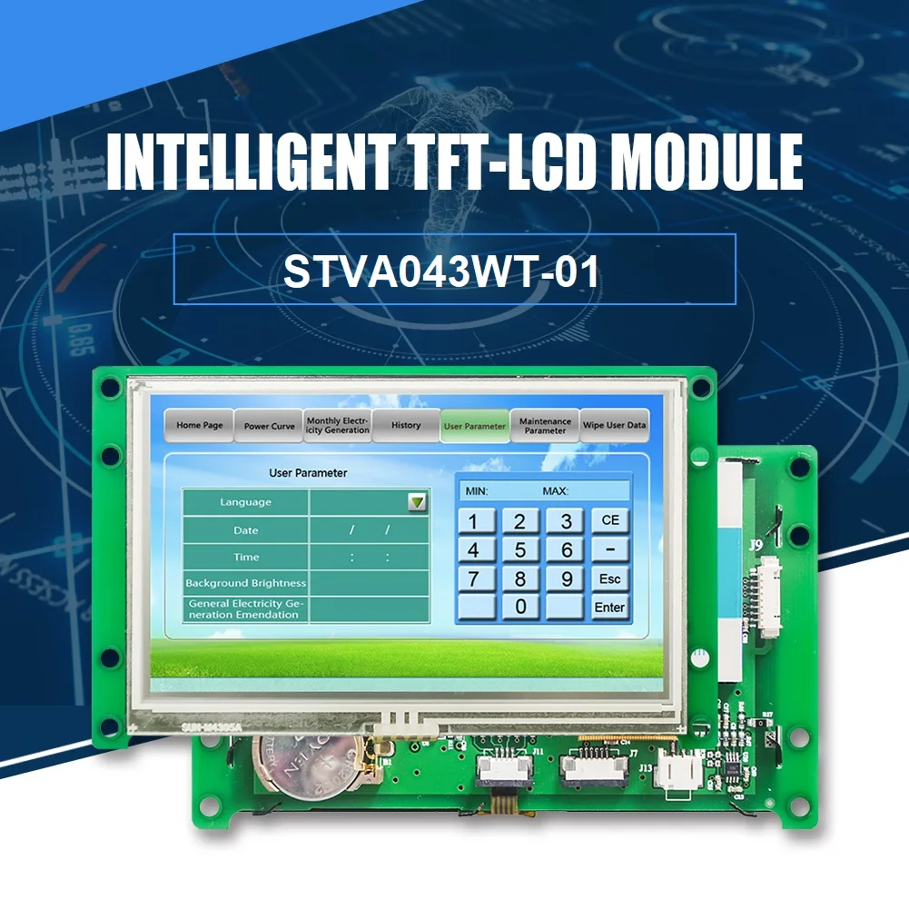 Stone 4.3" Lcd Display Hmi Interface Pcb Board With Audio System For ...
