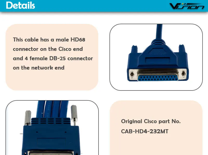 10ft Cab-hd4-232fc For Cisc0 High Density Rs-232 Splitter Cable - Buy ...