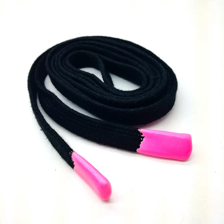 Hot Selling Polyester Flat Drawstring Cords with Silicone Dip Ends