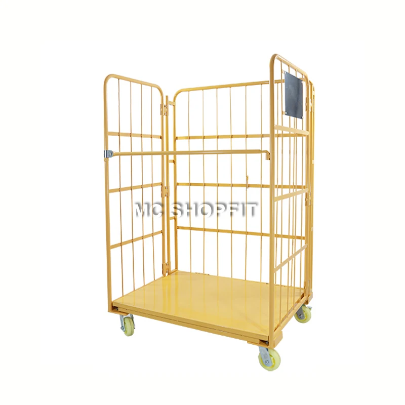 Warehouse Roll Cage Trolleys Mesh Container Logistics With Wheels - Buy ...