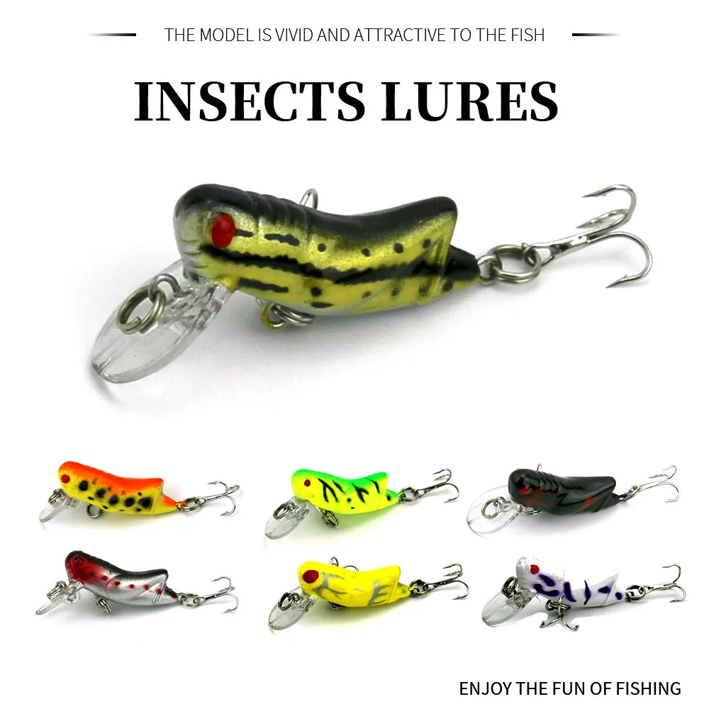 Newup 3.5cm 3g Insect Fly Fishing Lure 3d Lure Eyes 10# Hook - Buy Hard ...
