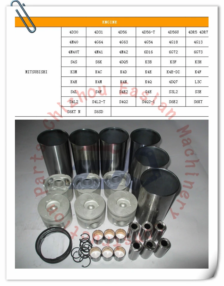 Motor De Coche Parte 4d56 Del Trazador De Líneas Del Cilindro Del Kits ...