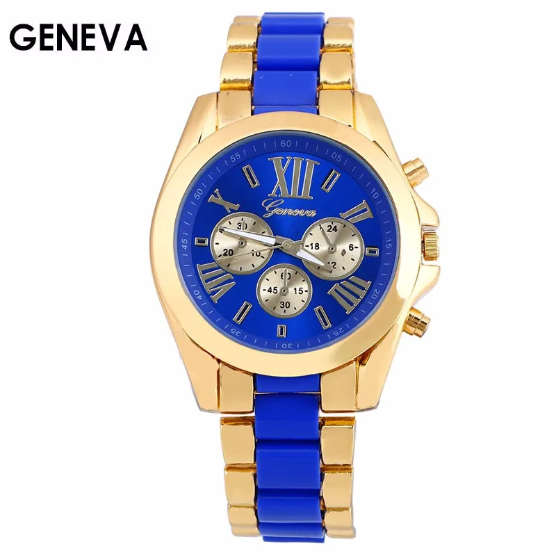 2018 Hot Geneva Brand Men Stainless Steel Watch Women Ladies Quartz ...