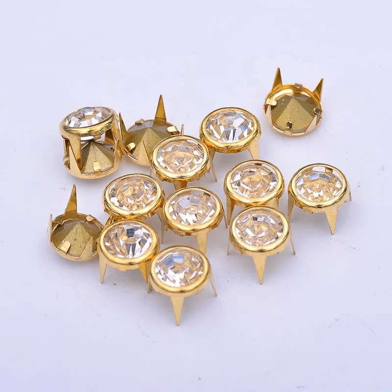 10mm Gold Claw Rhinestone Rivet Decoration Rivet Metal Studs Spikes For ...
