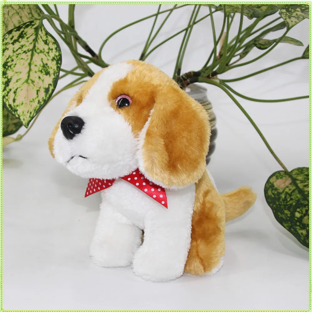 Custom Super Cute Mini Soft Plush Dog Toy With Red Ribbon For Kids ...