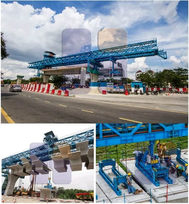 900 Ton Precast Concrete Segmental Tunnel MRT Girder Bridge Launching ...