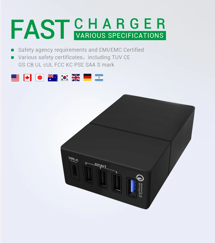 Ce Fcc Approval Port Usb 5v 8a 40w Wall Usb Charger - Buy Universal ...