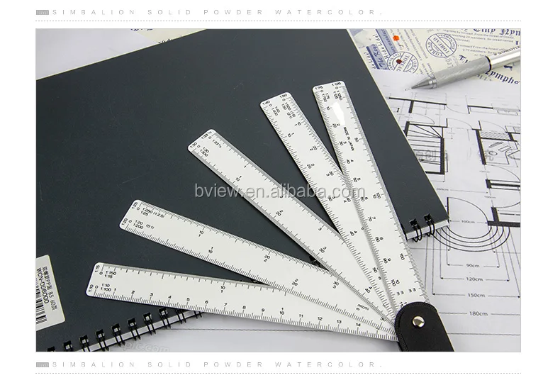 19cm Fan Plastic Scale Ruler For Engineering - Buy Fan Scale Ruler,19cm ...