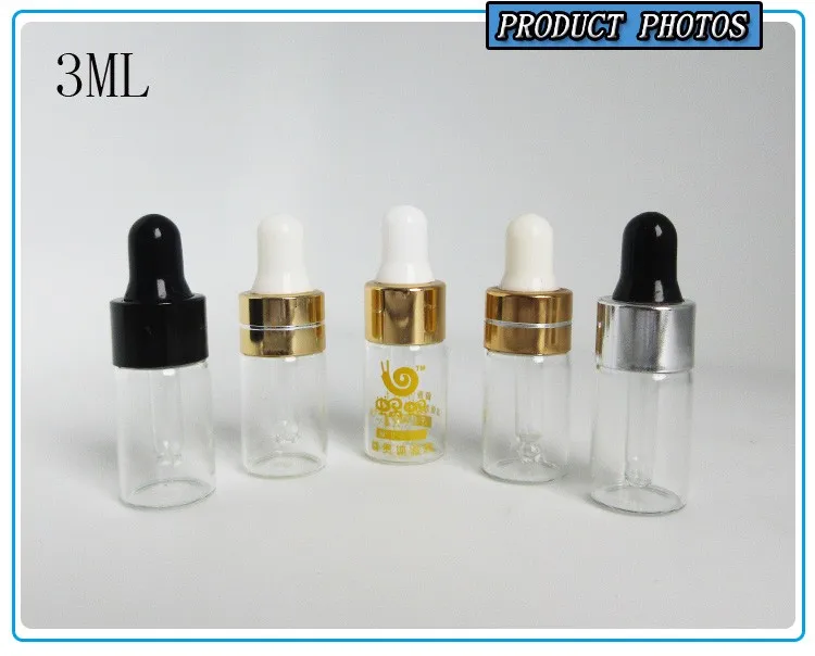 3 Ml 3ml 5ml Small Mini Container Refillable Clear Frosted Amber Glass ...