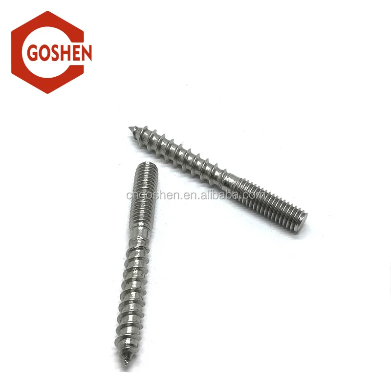 Stainless Steel Double Head Threaded Wood Screw/hanger Bolts - Buy ...