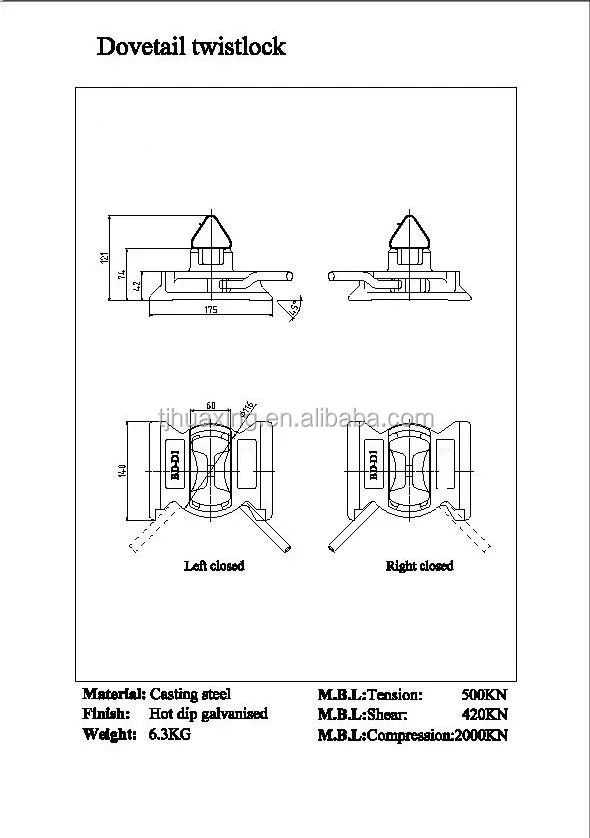 HUAXING Shipping Container Dovetail Twist Lock Foundation