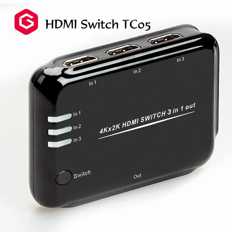 3 Port Hdmi 1.4 Switcher 3x1 Support Cec,Arc Function 3 In 1 Out Hdmi ...