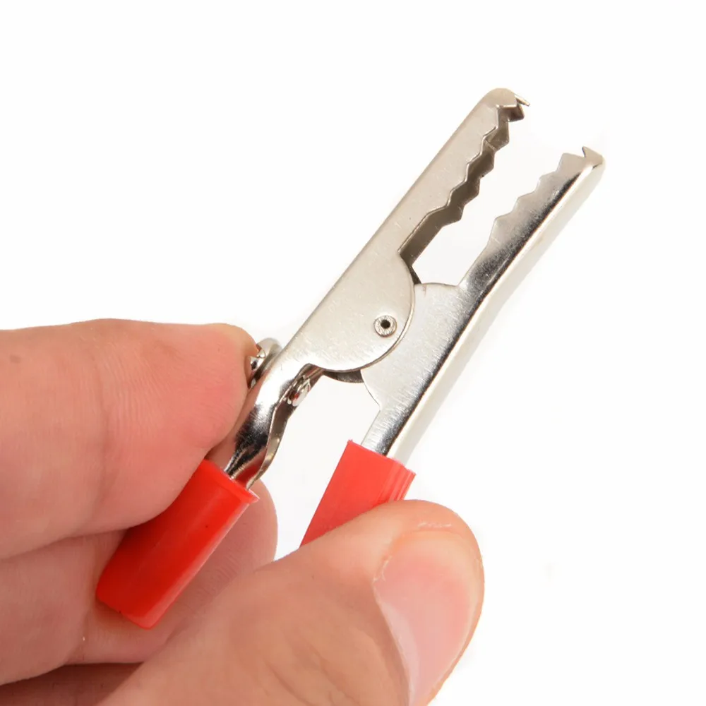 Insulated Crocodile Clips Plastic Handle Cable Lead Testing Metal ...