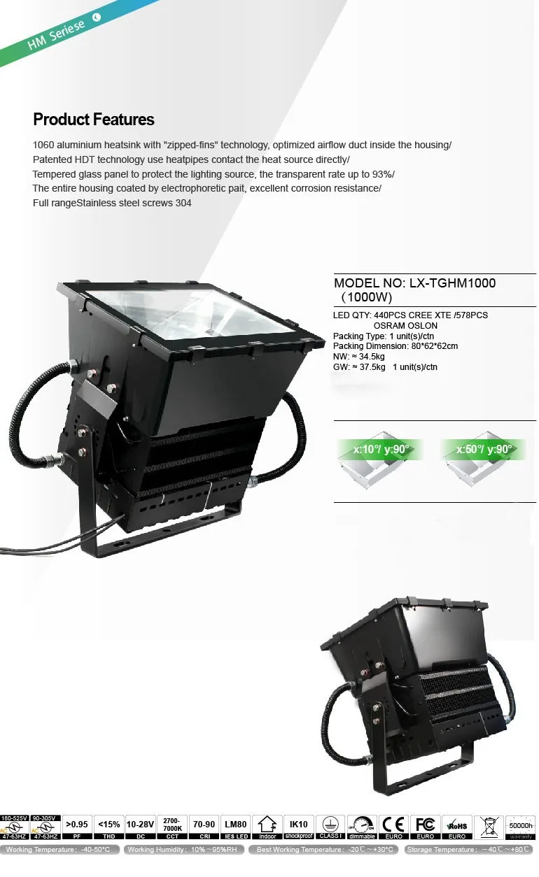 Latest Style 110000 High Lumen 1000w Outdoor Long-distance Led Flood ...