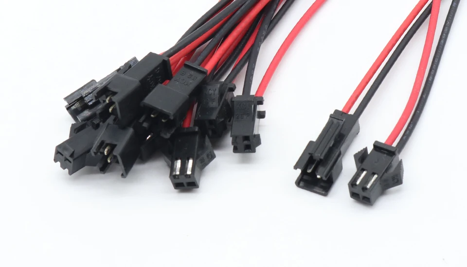 JST SM 2pin Plug Male Female Connector Silicone Cable 22AWG 200mm