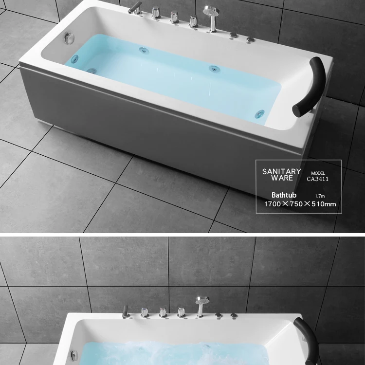 Free Standing 2 Sided Skirt Bathtub - Jet Whirlpool Bath Tubs