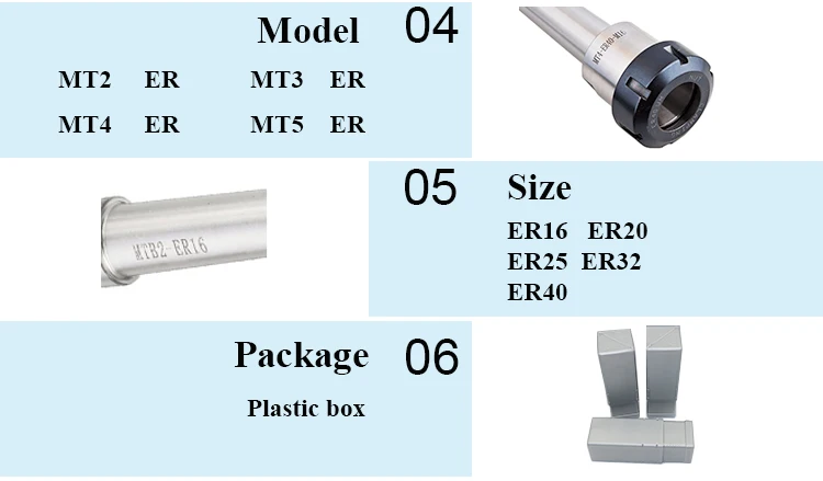 Morse Taper Adapter MT5 ER50 Collet Chuck MT4 Tool Holders