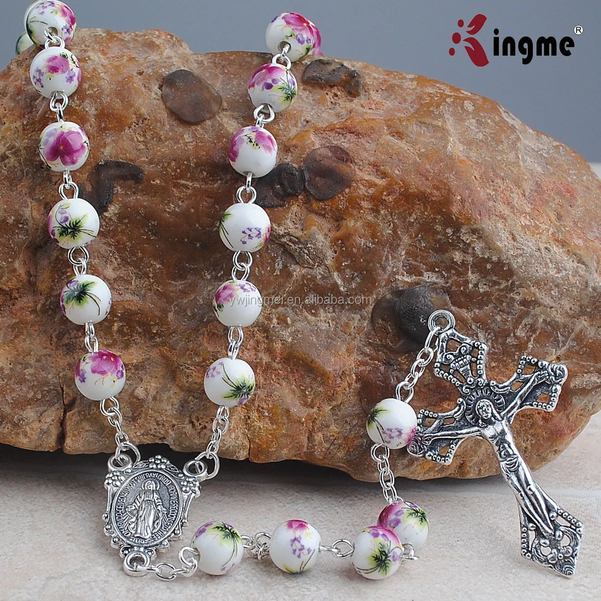 Catholic Religious Jewelry - 8mm Ceramic Rosary Necklaces