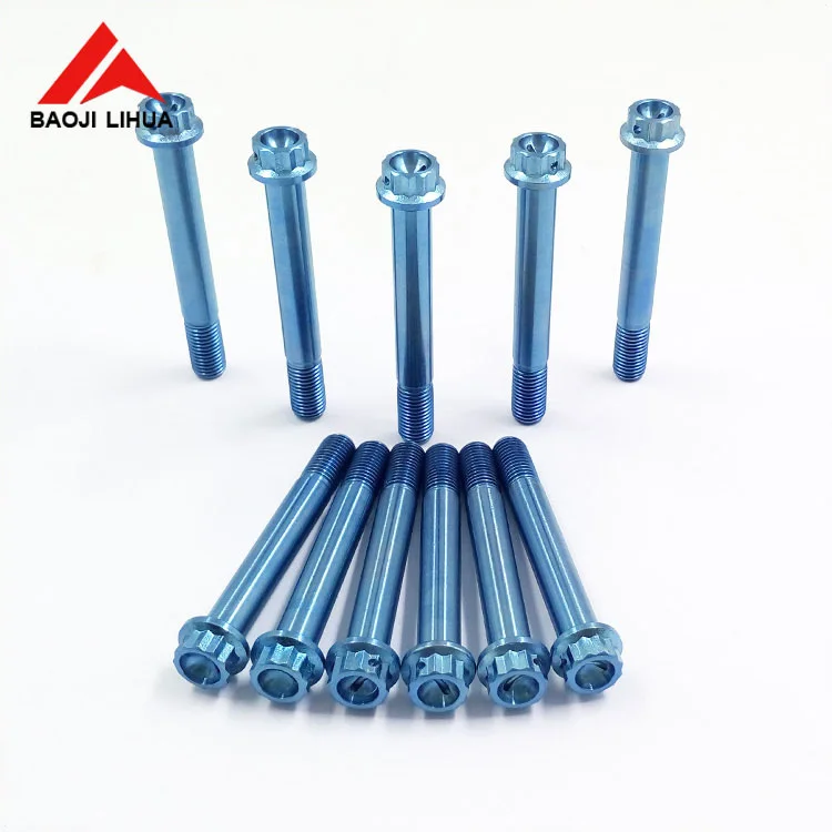 Ti6al4v Gr5 M7 Titanium 12 Point Flange Head Split Rim Bolt & Nut For ...