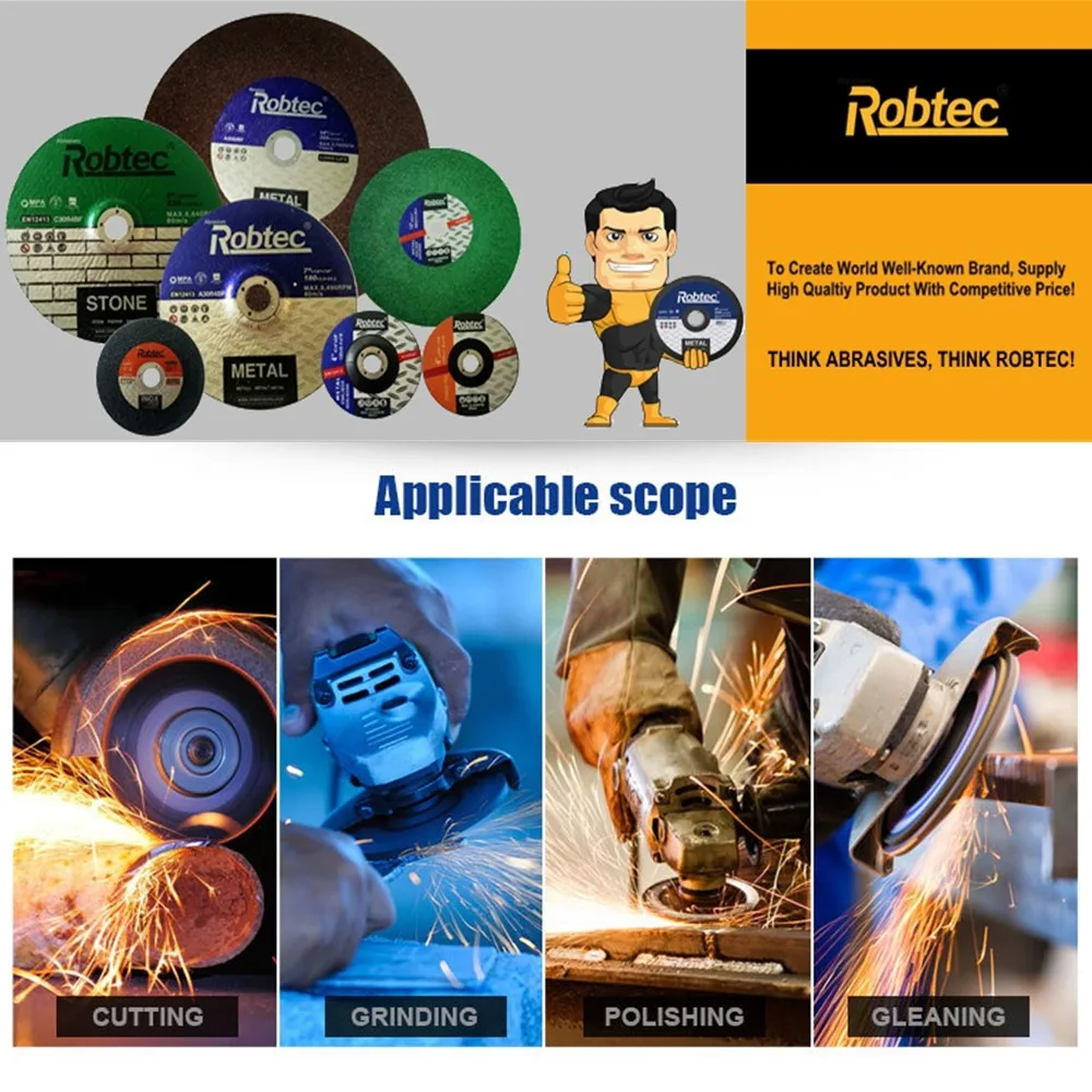 Robtec 9 Inch 230*6.4*22.2mm High Efficient Metal Cutting Wheel ...