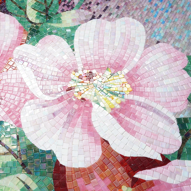 Glass Mosaic Tile Rose Mosaic Picture Mural Art Mosaic - Buy Mural Art ...