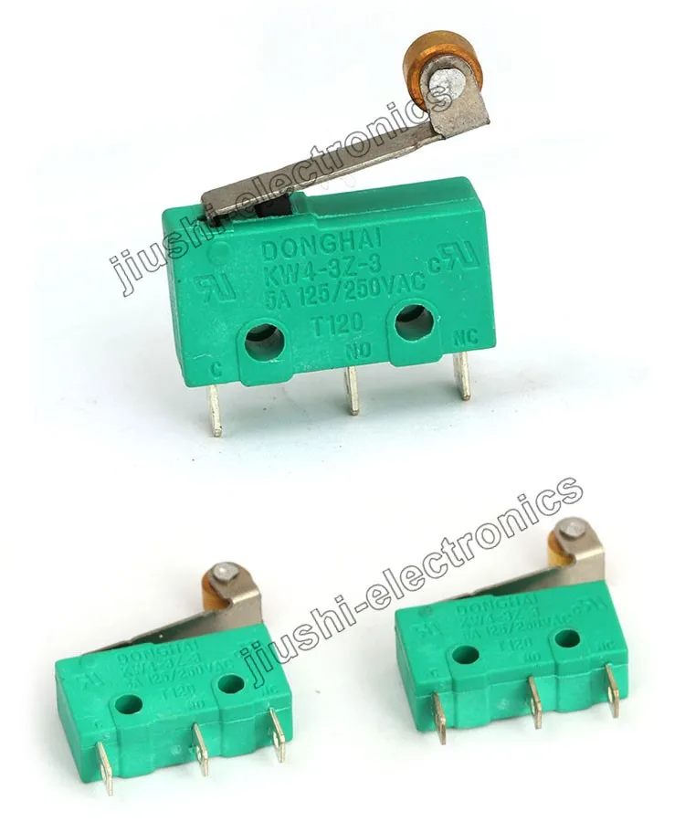 Kw4-3z-3-lw Roller Limit Switch 3 Pin 5a 125 250vac T120 Donghai Green 1no 1nc - Buy Roller ...