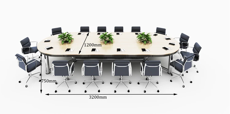 3200l 1200w 750h 16 Person Conference Table Oval shape Wooden 3200l-1200w-750h-16-person-conference-table-oval-shape-wooden