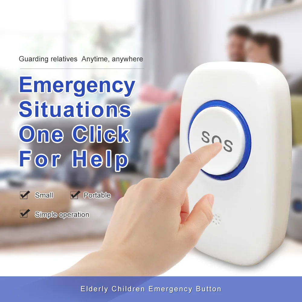 Emergency Panic Button for Elderly Portable Alarm SOS Panic Button ...