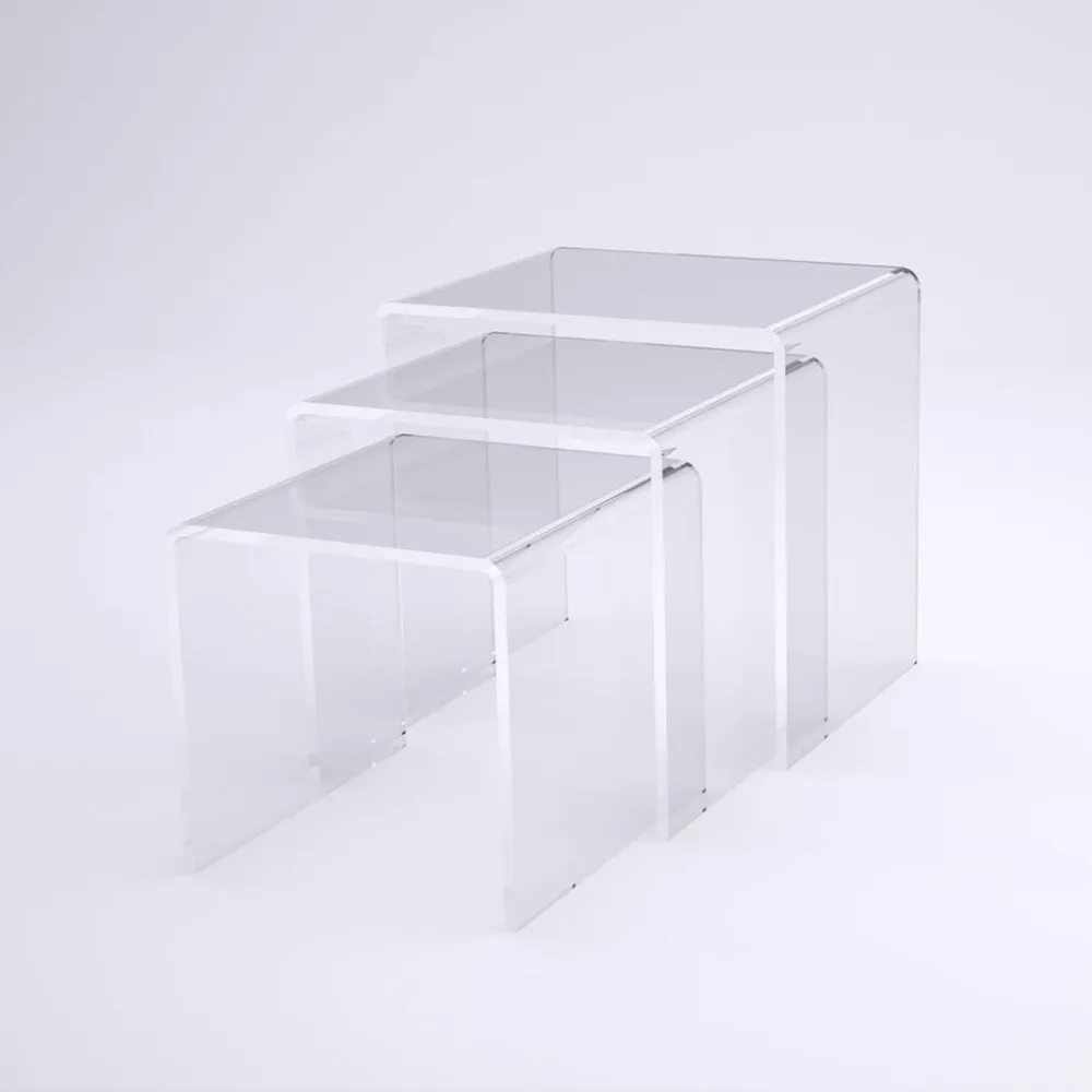 Acrylic Nest Of 3 Tables,Perspex Bedside/coffee/end Tables - Buy ...