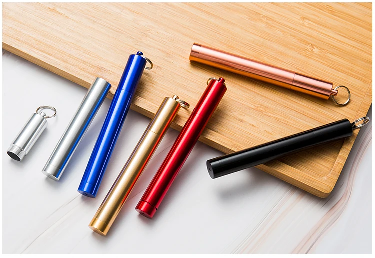 304 Stainless Steel Telescopic Drinking Straws - Eco-friendly