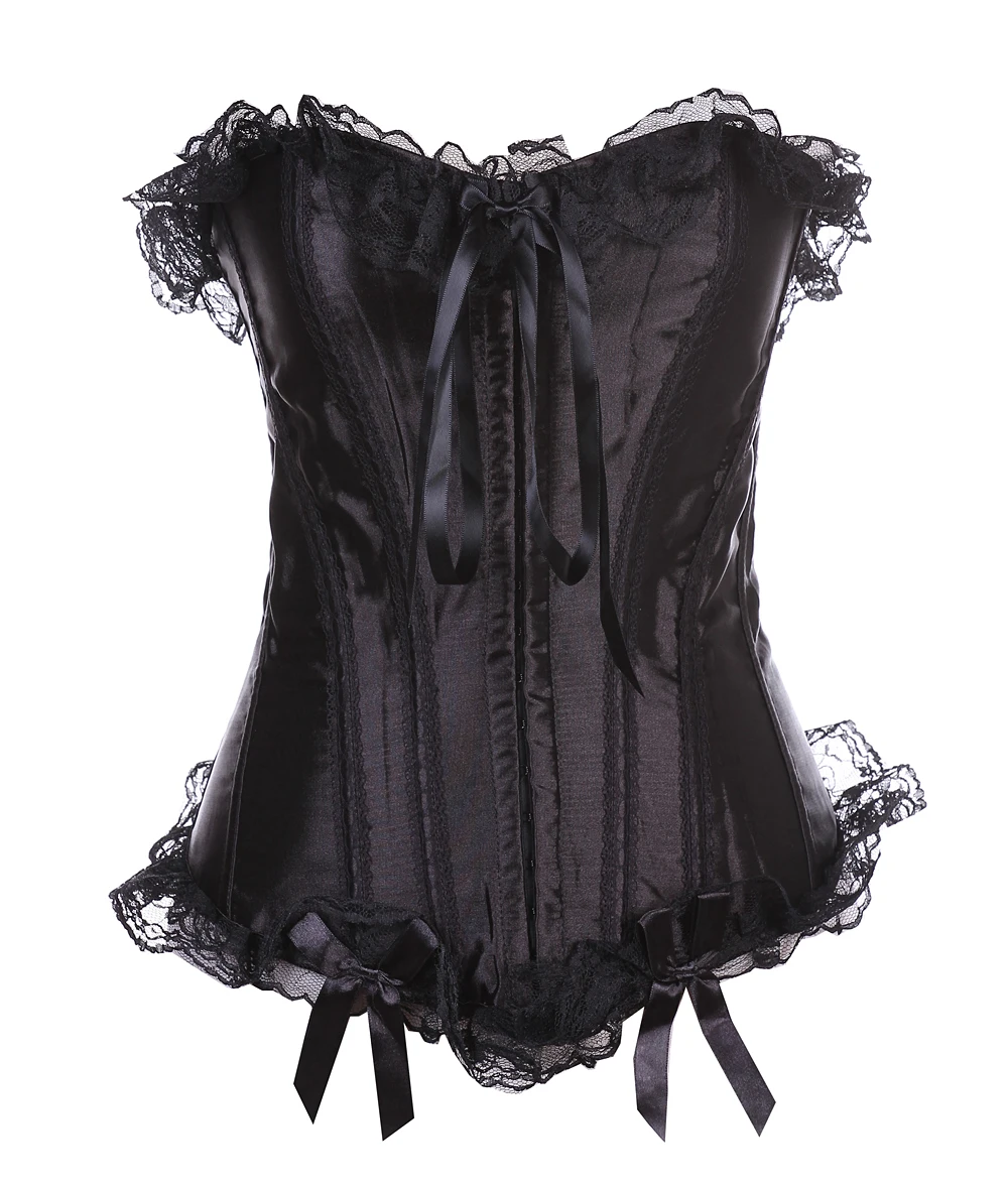 Wholesale Cheap Black Satin Padded Cup Sexy Corset Bustier Tops - Buy ...
