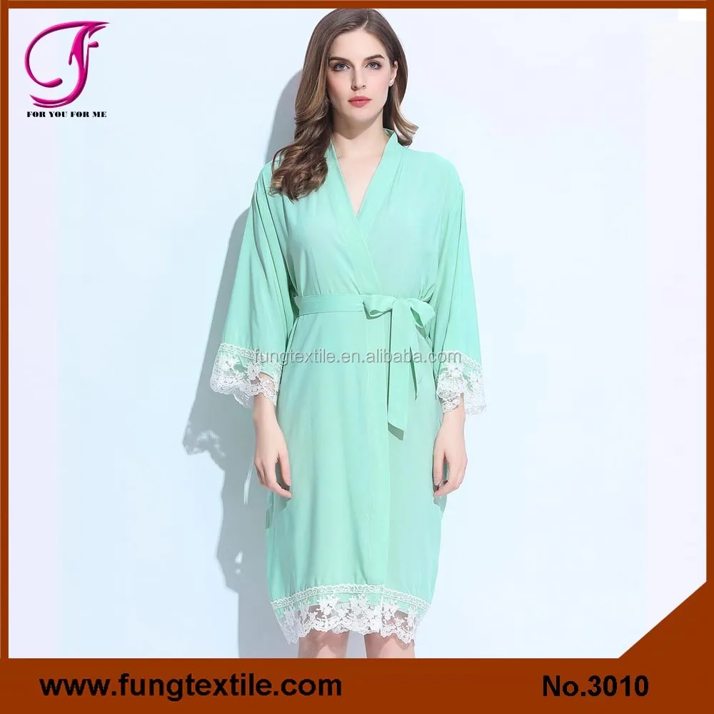 3010 Sexy Rayon Cotton Lace Trim Robe For Girls - Buy Sexy Robe,Cotton ...
