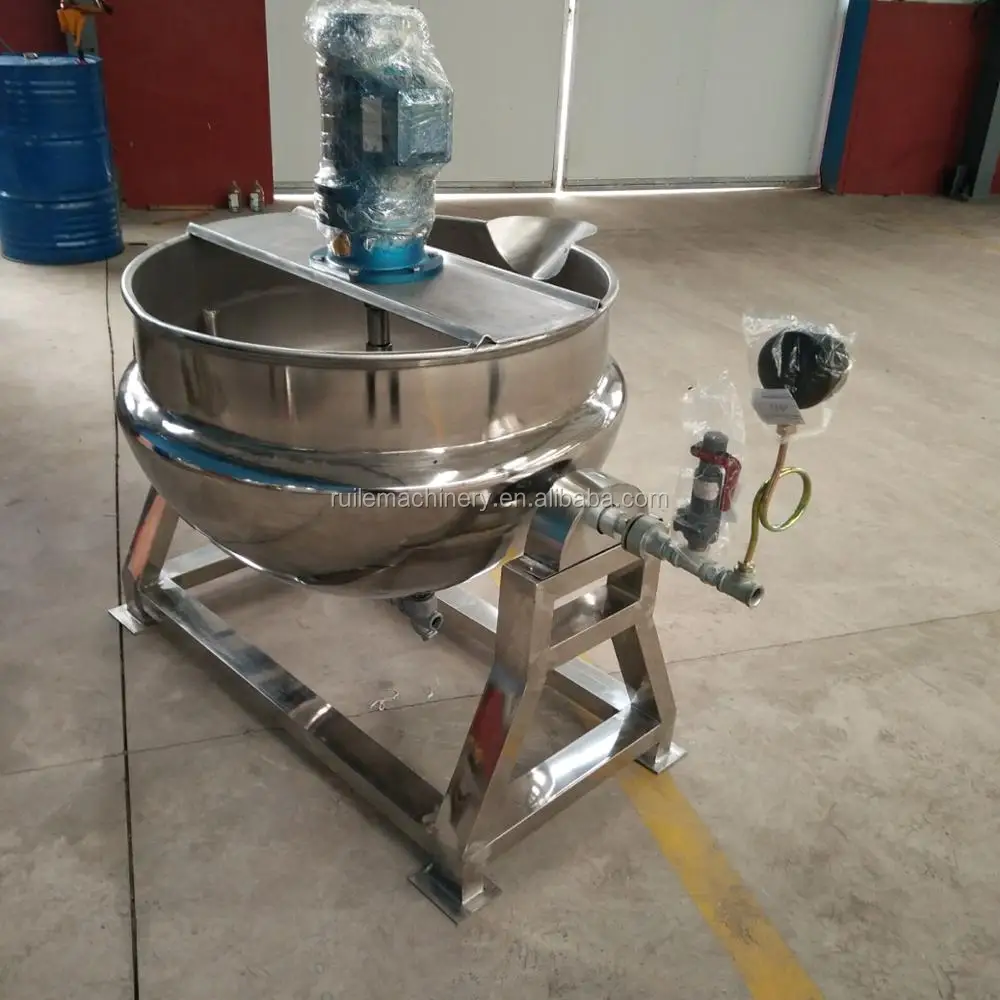 500 Liter Tiltiable Steam Jam Jacketed Cooking Kettle With Stirring Arm ...