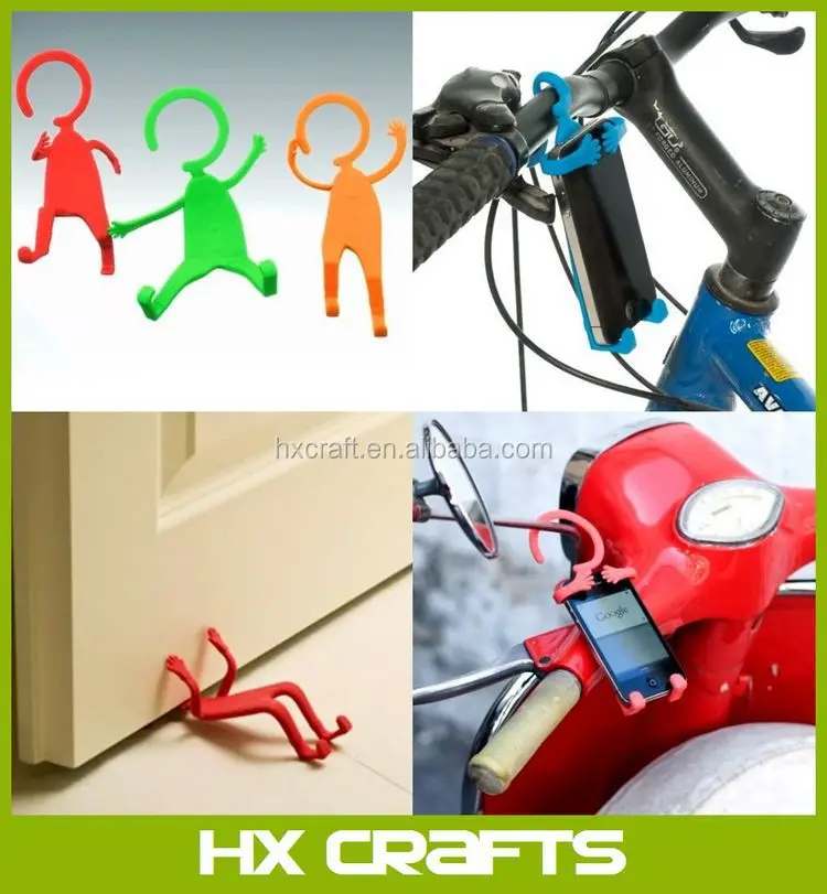 Portable Car Tools Phone Holder Mount Stand Funny Man Shape Silicone ...