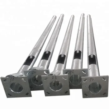 Round Base Galvanized Tapered Steel Pole For Lights - Buy Steel Pole ...