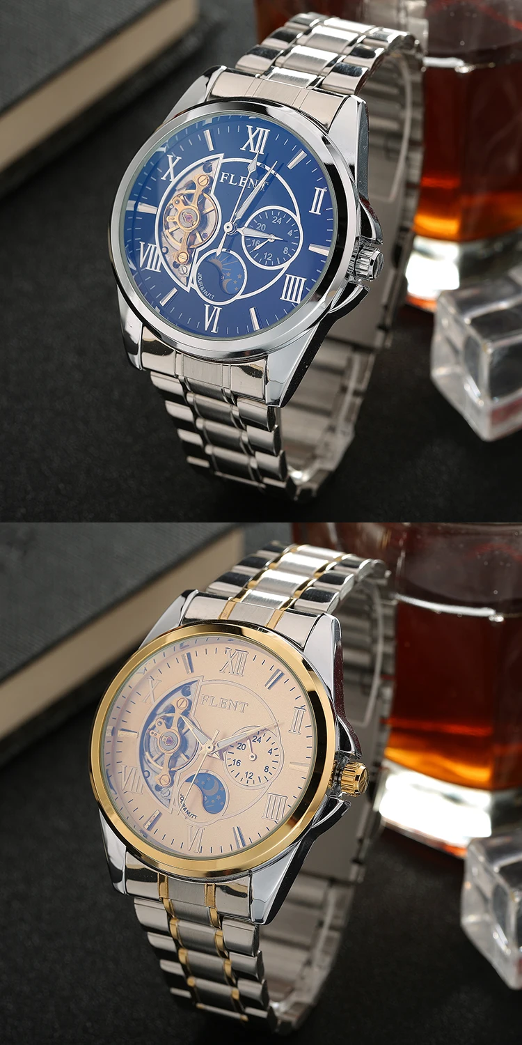 Flent Luxury Brand Men Wrist Watch Self Wind 24 Hour Fashion Tourbillon ...