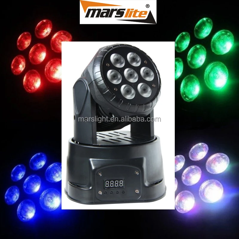 Mini Cabeza Móvil LED RGBW 4 en 1 de 7 Piezas y 10 W, Iluminación ...