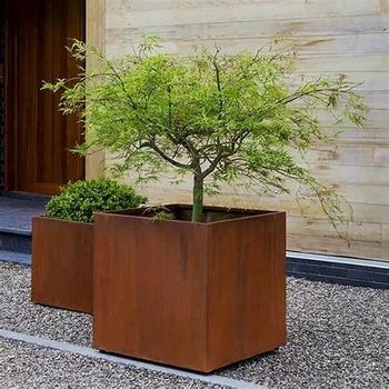 Decorative Large Tree Pots/garden Corten Steel Tree Planters Customized ...
