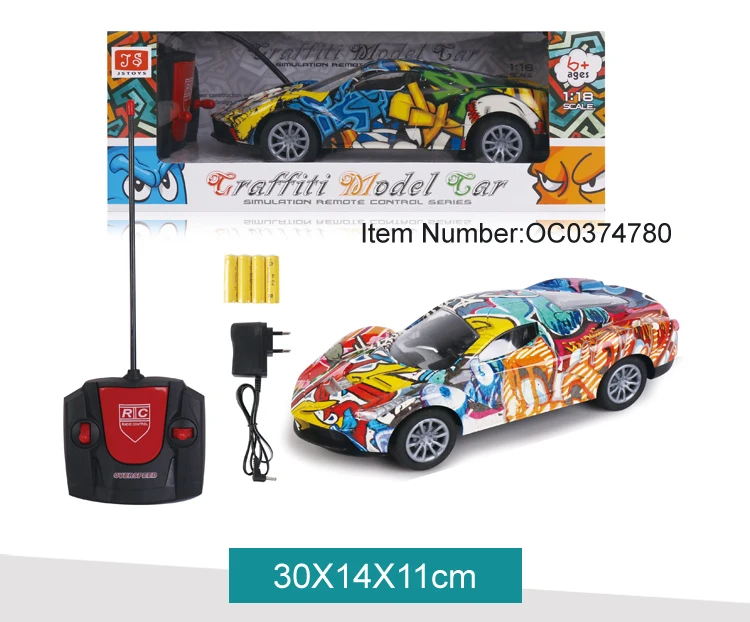 Mini Remote Control Graffiti Paint Toy: 4ch Electric Car Models 1:18