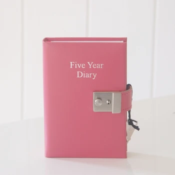 Girls Gift Pink Leather Bound Personal Diary With Lock - Buy Diary With ...